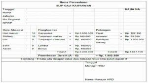 11 Contoh Slip Gaji Karyawan yang Sederhana dan Lengkap - StaffAny